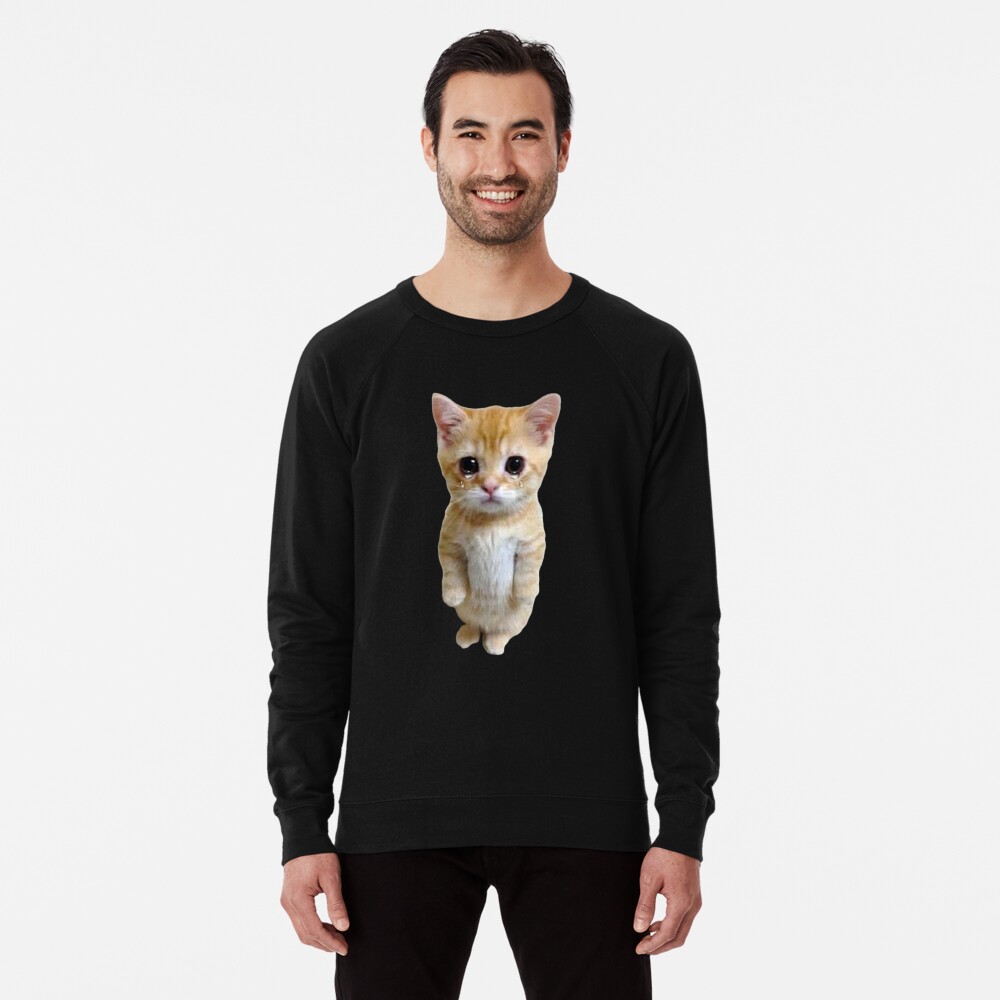 "HQ Crying Cat Standing Up Meme" Sticker for Sale by fomodesigns ...