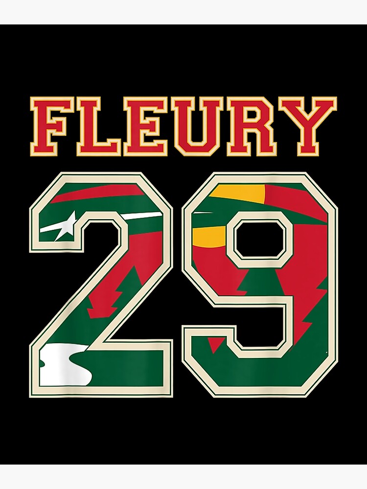 "FLEURY 29 Wild Goalie Flower Minnesota Pro Ice Hockey" Poster for Sale ...