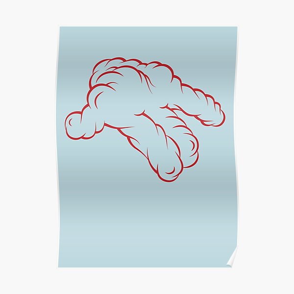 "Gimme Five Cartoon Hand (Red)" Poster for Sale by FuRanKuStudio ...