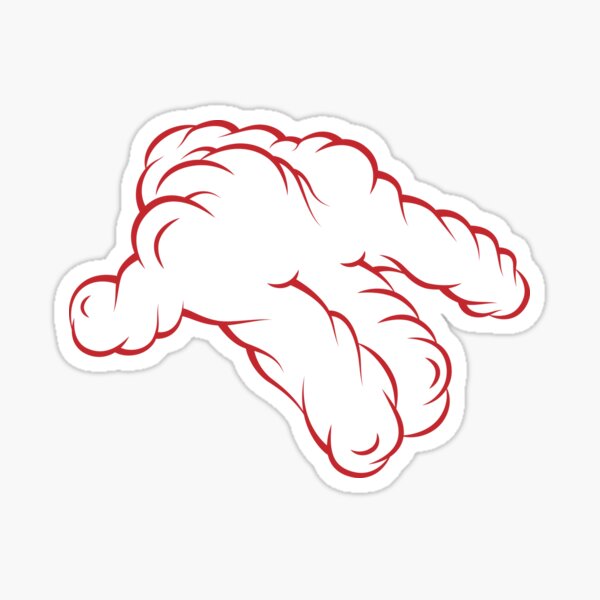 "Gimme Five Cartoon Hand (Red)" Sticker for Sale by FuRanKuStudio ...
