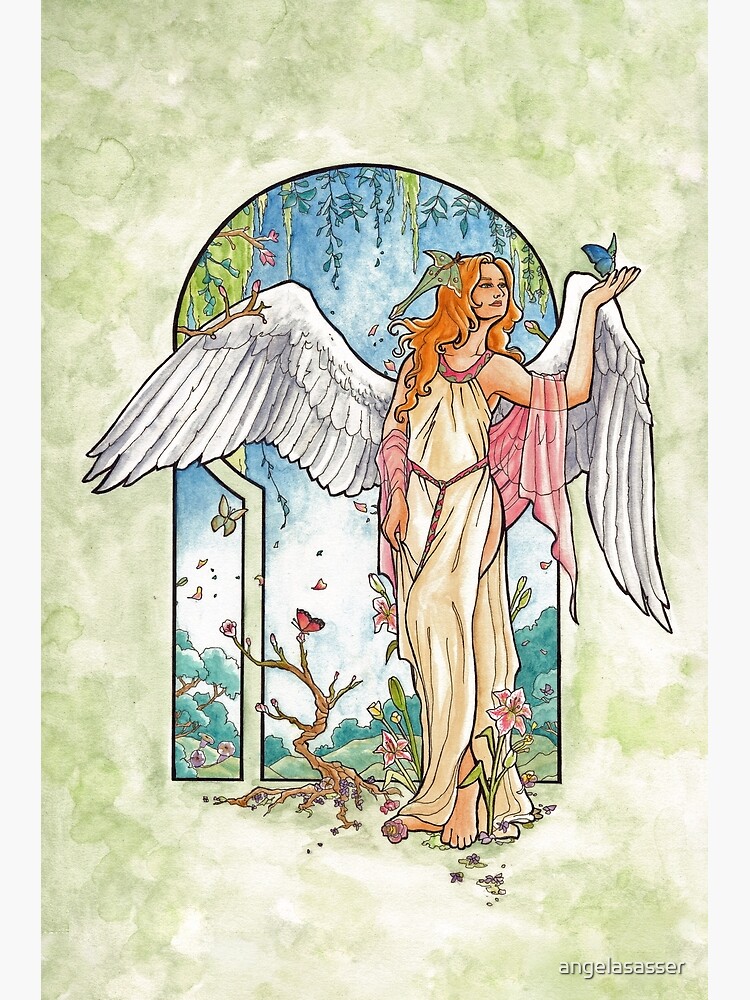 "Angel of Spring Mucha Inspired Art Nouveau Angels of the Seasons ...