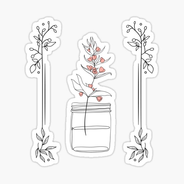 "minimalist flower line art" Sticker by Activartt | Redbubble