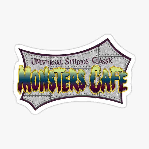 "Classic Monsters Cafe" Sticker for Sale by ThemeParkNOW | Redbubble