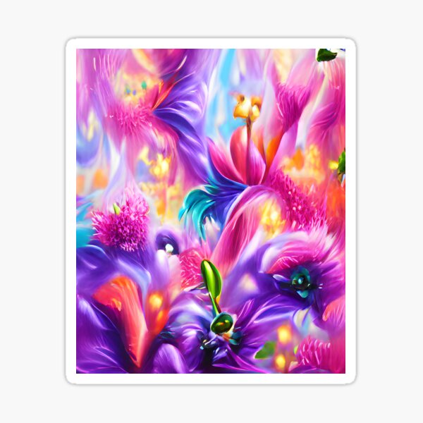 "Floral Burst" Sticker by TooplesArt | Redbubble