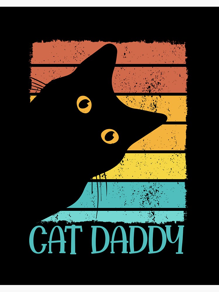 "CAT DAD. CAT DADDY. BLACK CAT. " Sticker by Purrfectlypuss | Redbubble