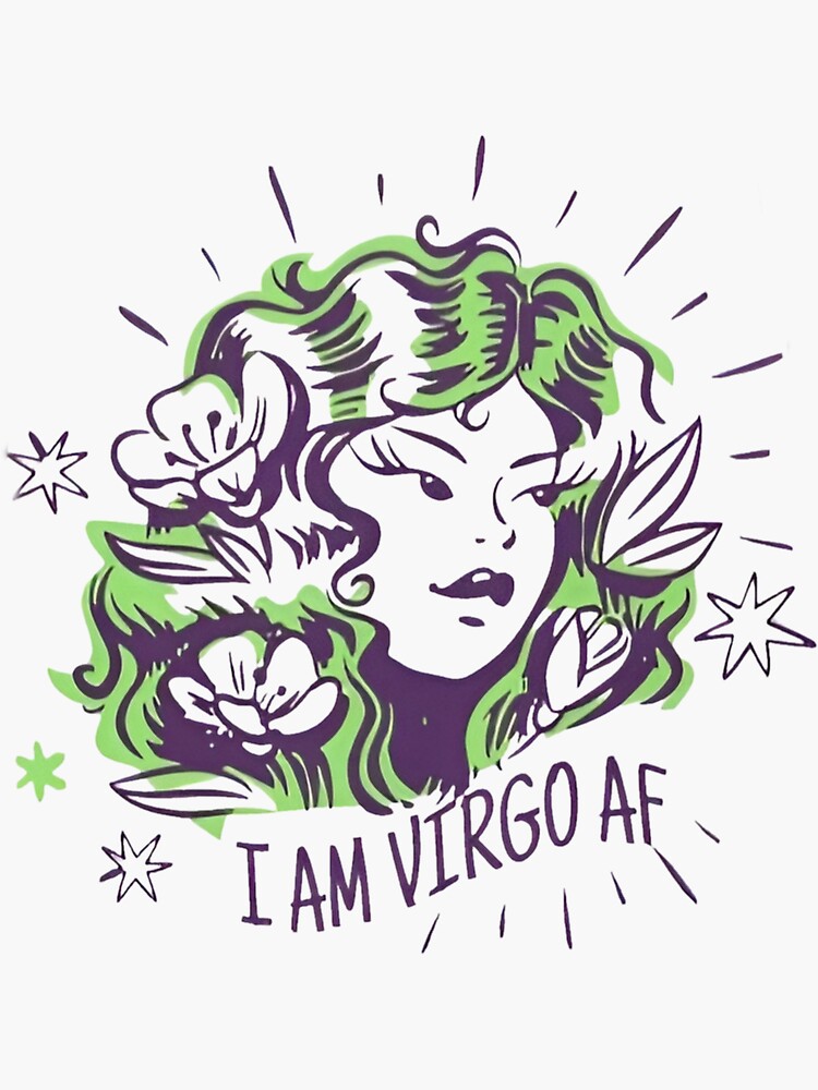 "Cute and expressive Virgo design" Sticker for Sale by RewanAshraf ...