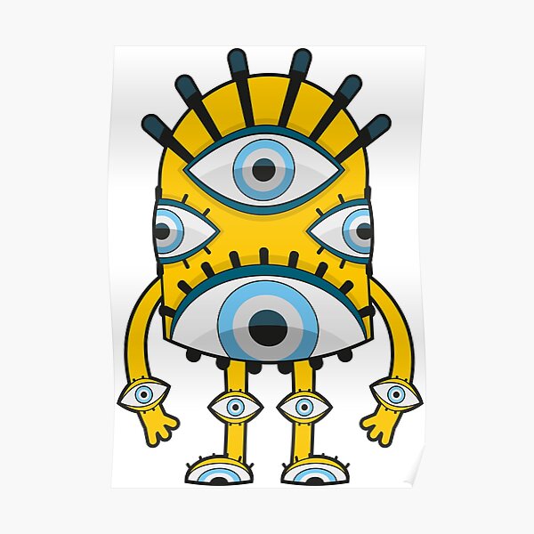 "Many-Eyed Alien" Poster for Sale by dmitrysytnikov | Redbubble
