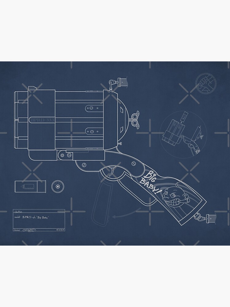 "Blueprint of Hell Boy's 'Big Baby'" Art Print by GlewPrint | Redbubble