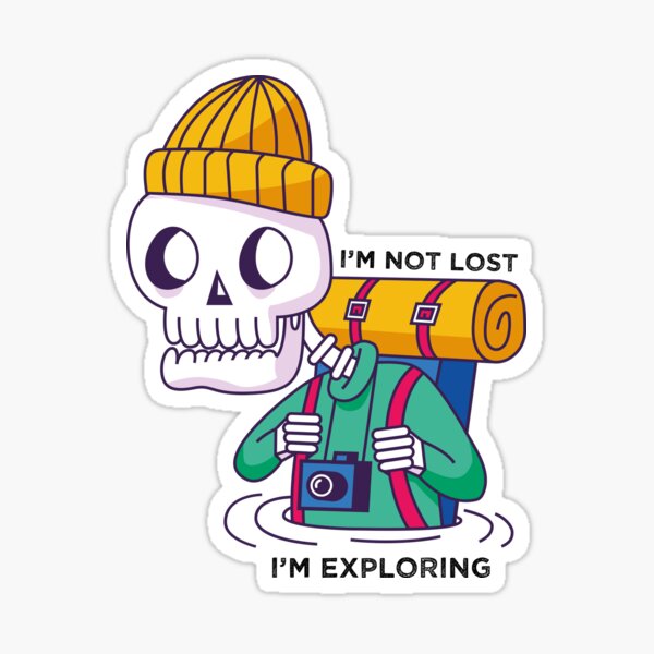 "А Lost Skeleton Backpacker" Sticker for Sale by AntonKoval | Redbubble