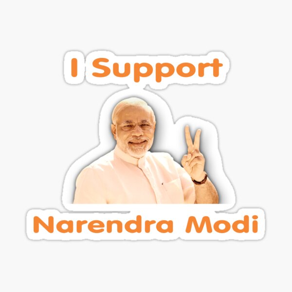 "I support Narendra Modi" Sticker for Sale by BurningBrain | Redbubble