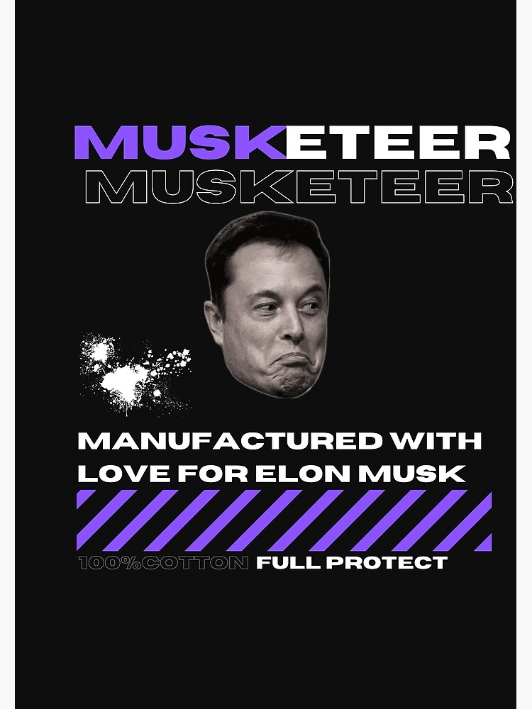 "Musketeer-Love For Elon Musk" Poster for Sale by Simple2simple | Redbubble