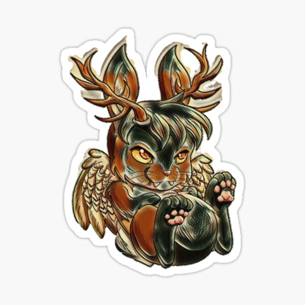 "HORNED RABBIT" Sticker by Vucko021 | Redbubble