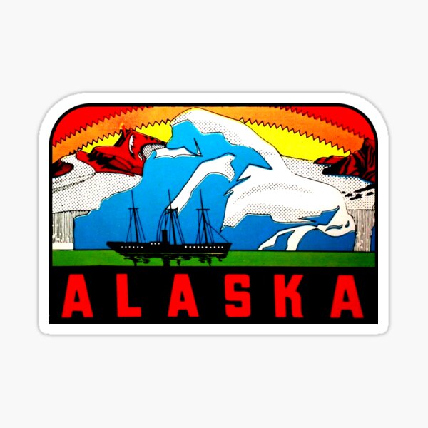 "Alaska Ship Glacier Vintage Travel Decal" Sticker for Sale by hilda74 ...