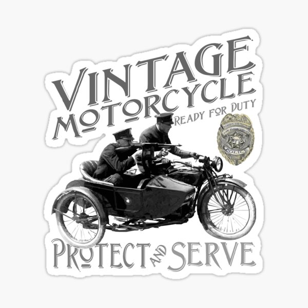 "Vintage Classic Military Sidecar Motorcycle" Sticker by comancha ...