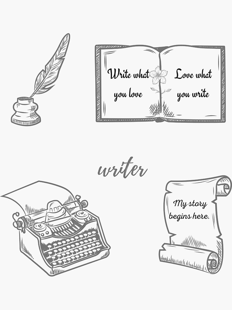 "Writer Stickers Pack with Quotes" Sticker by andredam12 | Redbubble