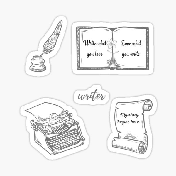 "Writer Stickers Pack with Quotes" Sticker by andredam12 | Redbubble