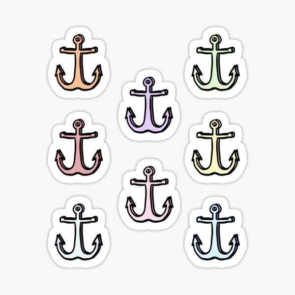 "Pastel Rainbow Anchors" Sticker by Love-of-Line | Redbubble