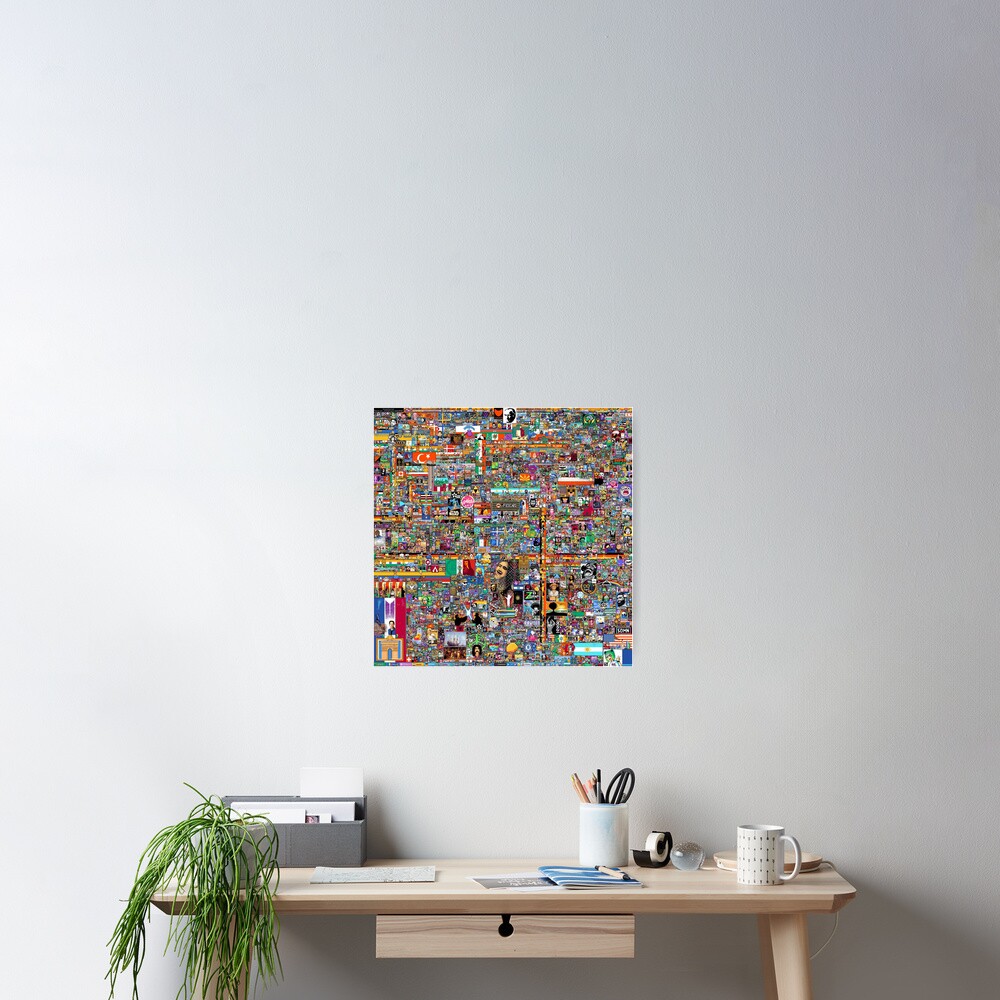 "Reddit r/Place 2022 Map 8k" Poster for Sale by KaiserFrei | Redbubble
