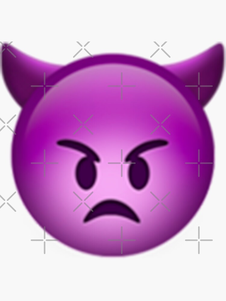 "Angry Face Devil Emoji (Apple Edition)" Sticker by santiagopaez ...