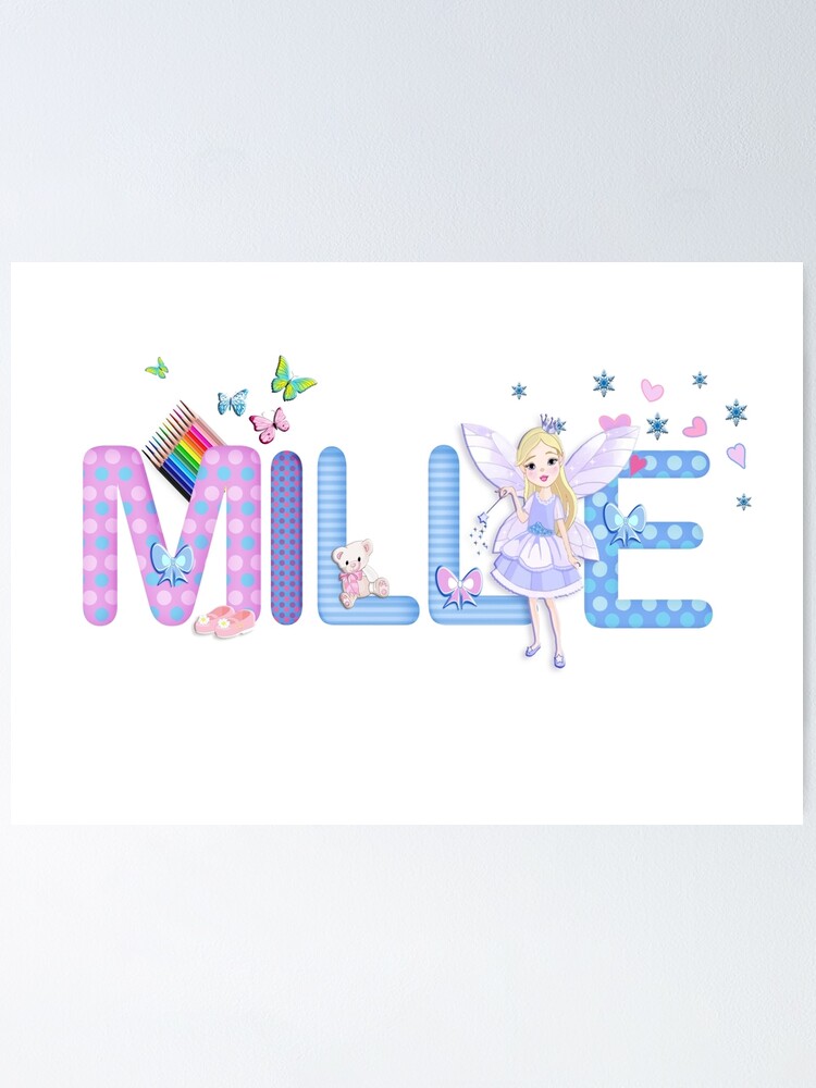 "MILLIE / personalised name illustration" Poster by FSImages | Redbubble