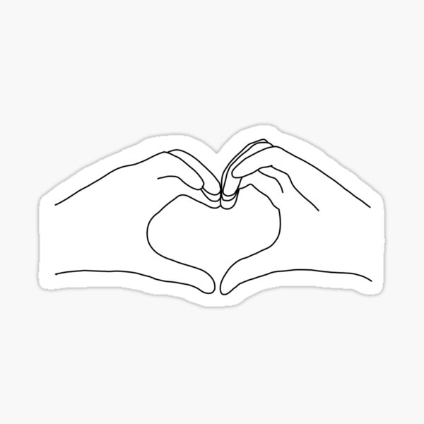"Heart Hands" Sticker by Ellasistas | Redbubble