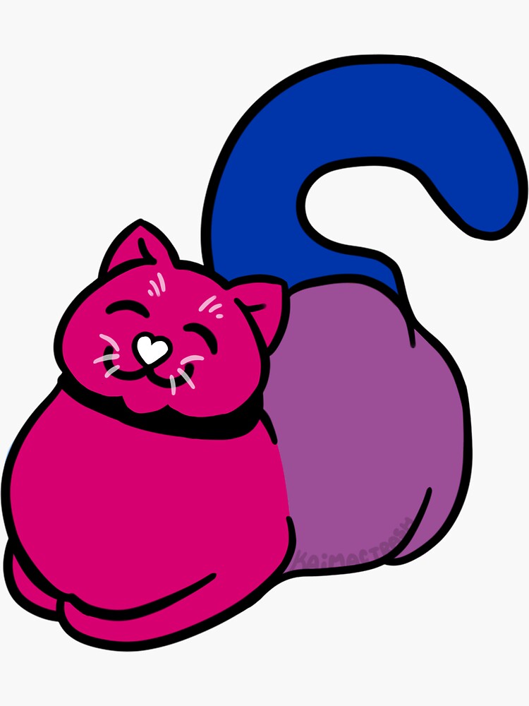 "Bisexual Pride Flag Cat" Sticker by KaiMacTrash | Redbubble