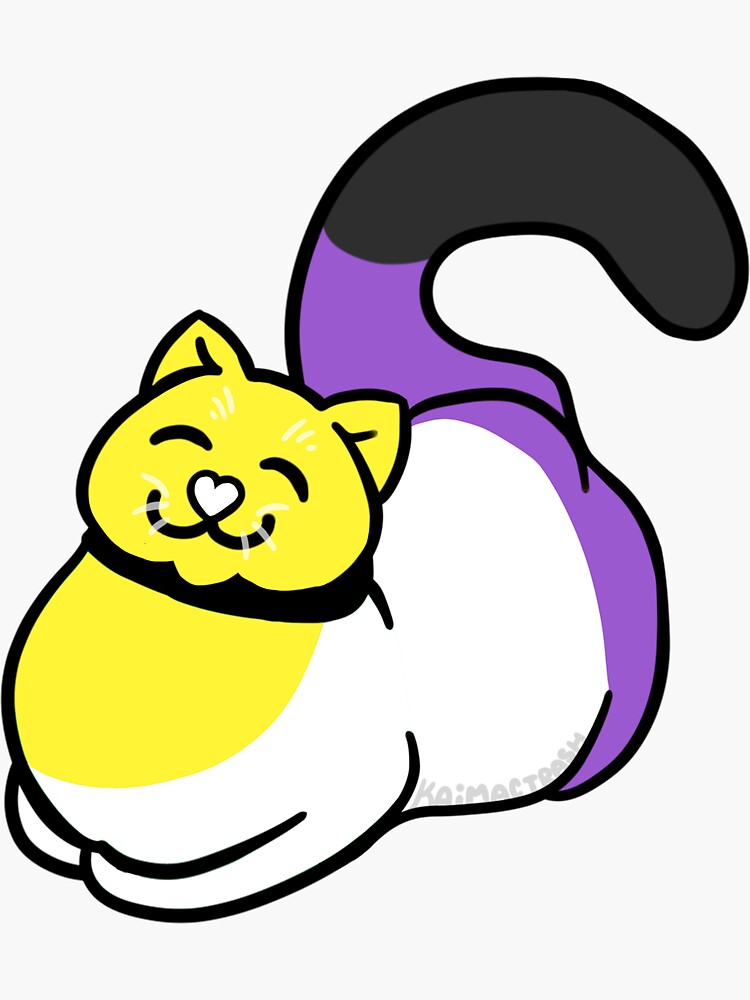 "Non-Binary Pride Flag Cat" Sticker for Sale by KaiMacTrash | Redbubble