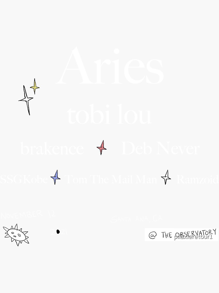 "WUNDERWORLD - Aries (BlackOriginal)" Sticker by pilaxleretour1 | Redbubble