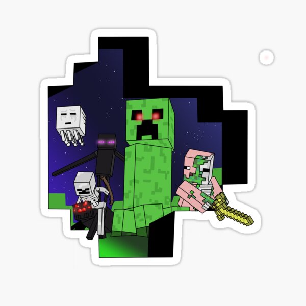 "minecraft break wall" Sticker by MegFeik5066 | Redbubble