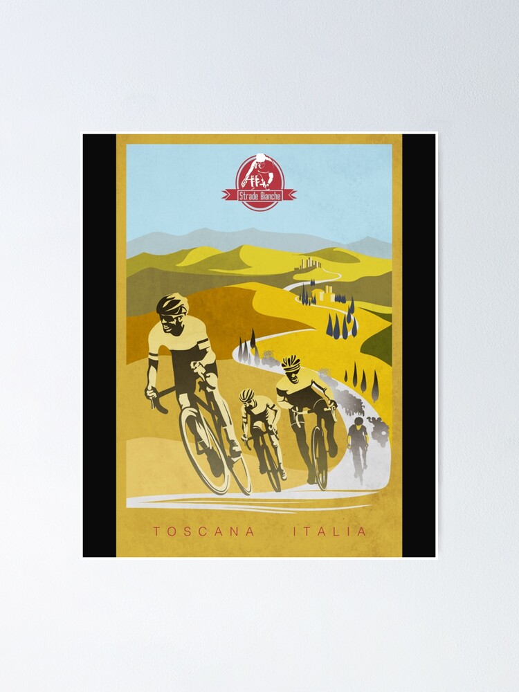 "Strade Bianche Retro Cycling Art" Poster by lumleyogwile | Redbubble