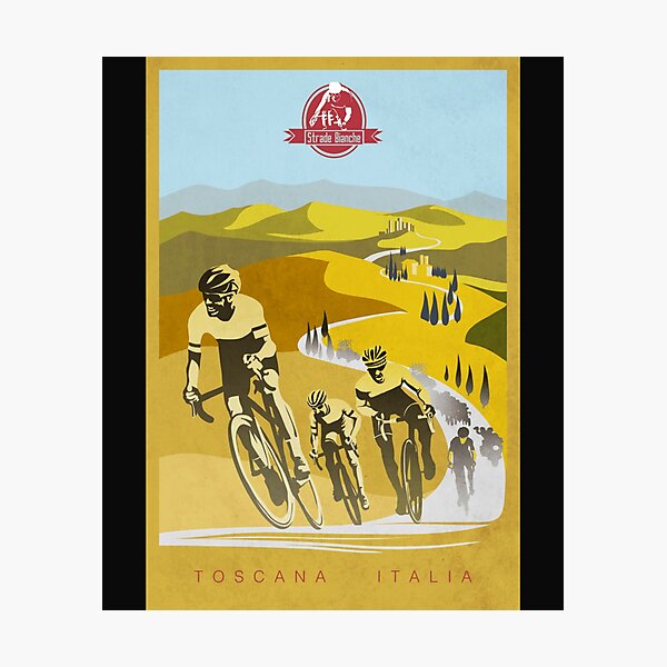 "Strade Bianche Retro Cycling Art" Photographic Print by lumleyogwile ...