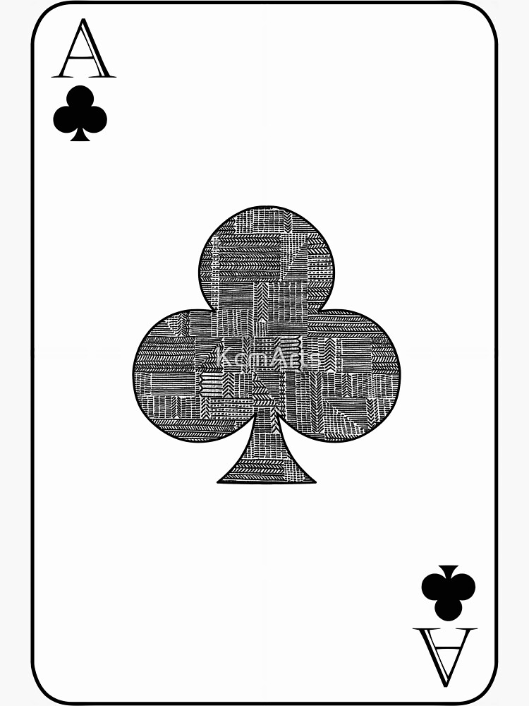 "Ace of Clubs Playing Card" Sticker by KcmArts | Redbubble