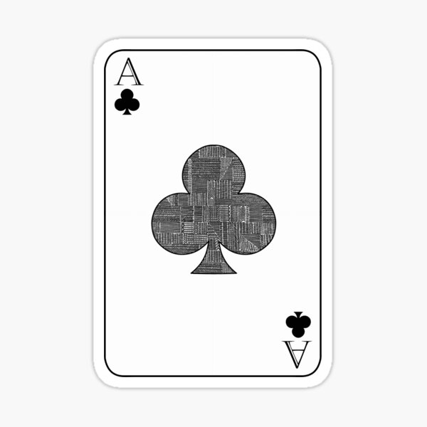 "Ace of Clubs Playing Card" Sticker by KcmArts | Redbubble