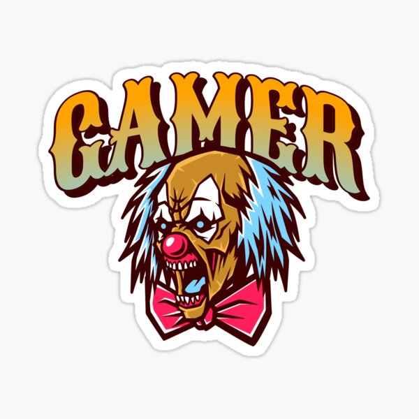 "Gamer with Annoyed Clown" Sticker by PRIVARSHU | Redbubble