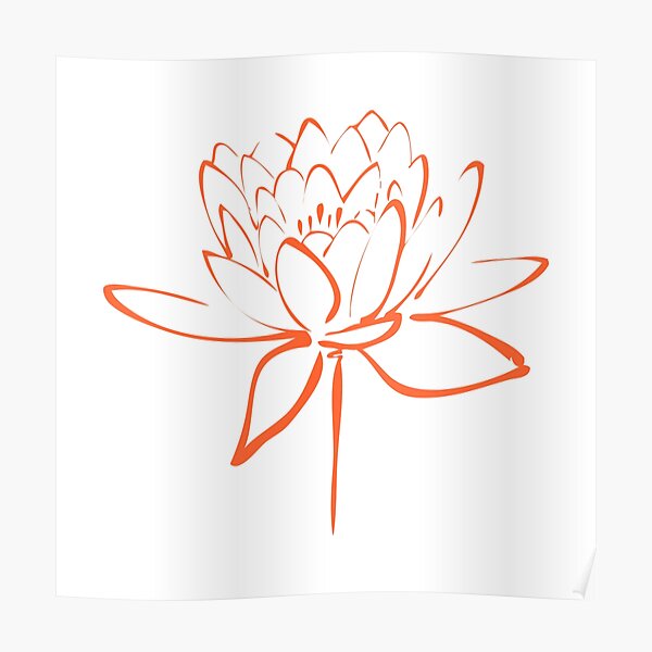 "Lotus Flower Calligraphy (Orange)" Poster by Makanahele | Redbubble