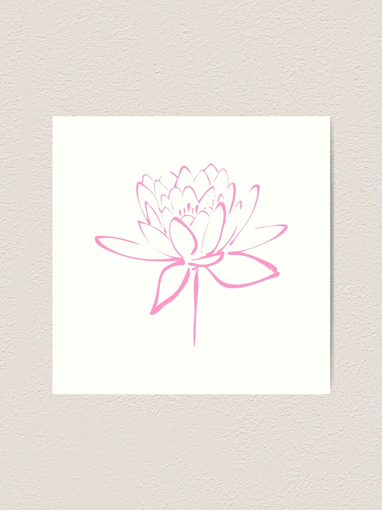 "Lotus Flower Calligraphy (Pink)" Art Print by Makanahele | Redbubble