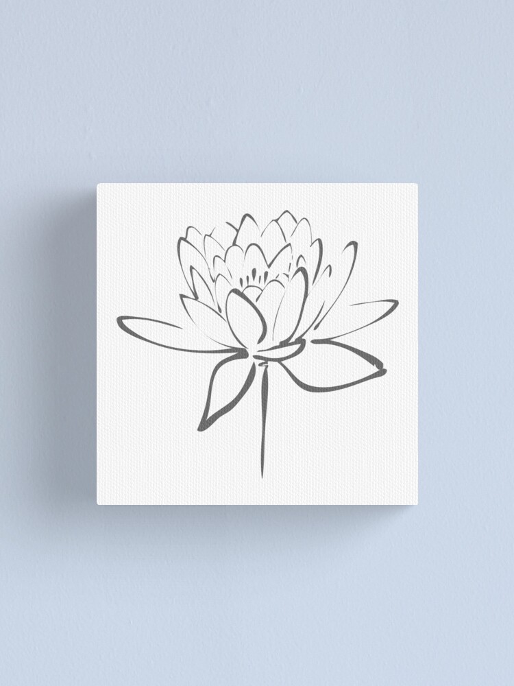 "Lotus Flower Calligraphy (Smoke Grey)" Canvas Print for Sale by ...