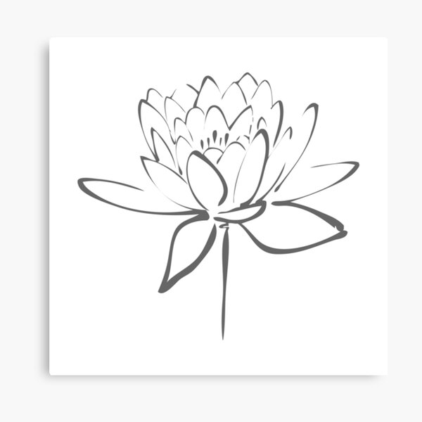 "Lotus Flower Calligraphy (Smoke Grey)" Canvas Print for Sale by ...