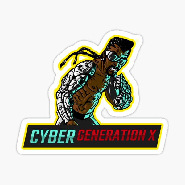 "CYBER GENERATION X handsome cyborg wearing black glasses" Sticker by ...