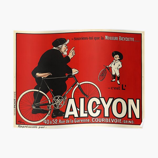 Poster « ALCYON CYCLES Fabricant français de vélos 1901 Affiche ...