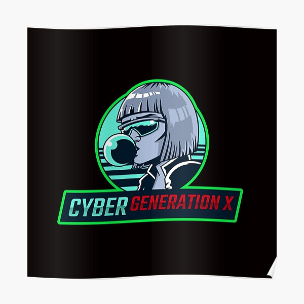 "CYBER GENERATION X techno girl wearing black glasses" Poster for Sale ...