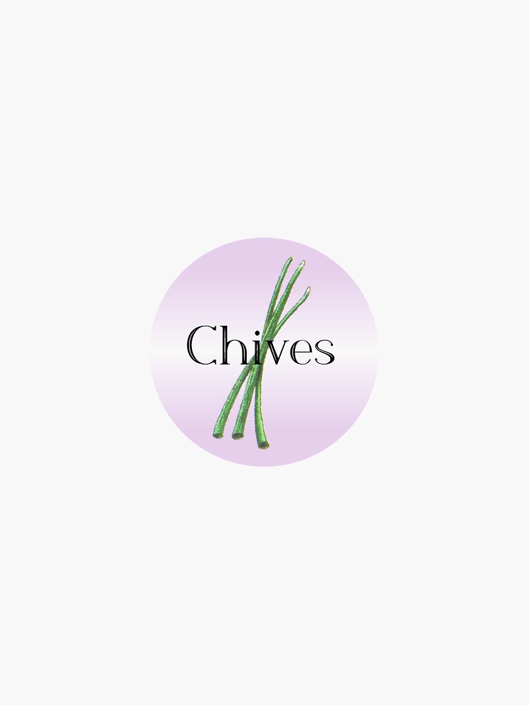 "Chives Label " Sticker by ArtyRuby | Redbubble