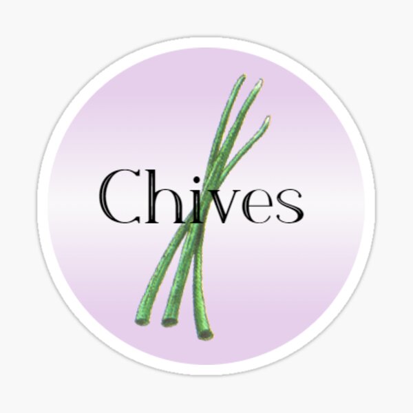 "Chives Label " Sticker by ArtyRuby | Redbubble