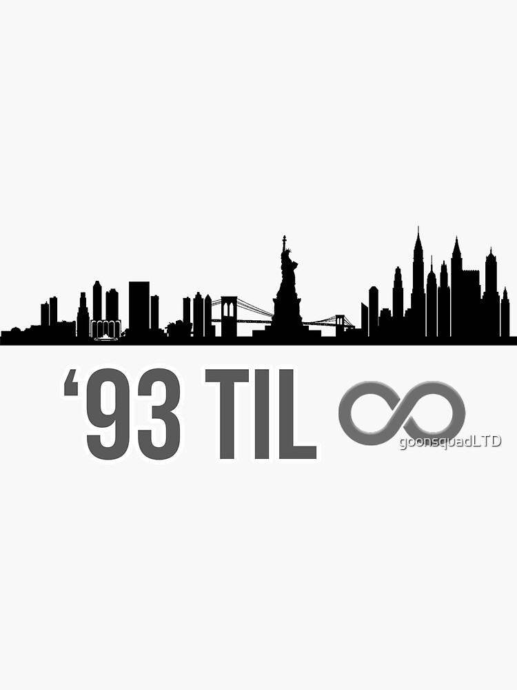 "'93 TIL" Sticker by goonsquadLTD | Redbubble