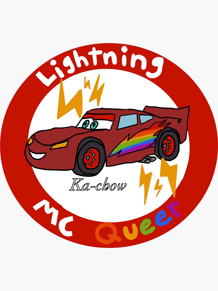 "Lightning McQueer " Sticker by theradraptor | Redbubble