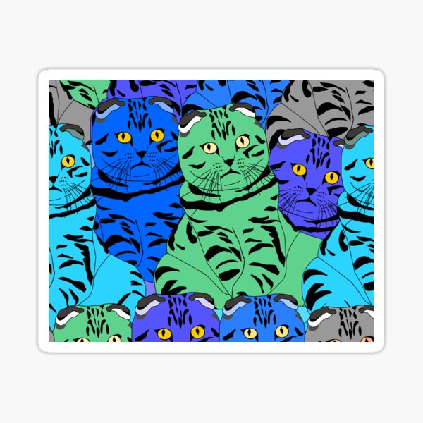 "Colored cats" Sticker by KseniaDr | Redbubble