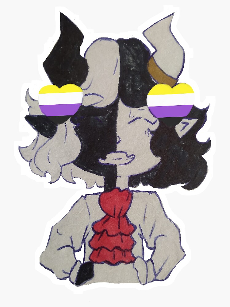 "Ranboo + Nonbinary Flag" Sticker by Chrispinktulip | Redbubble