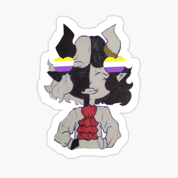 "Ranboo + Nonbinary Flag" Sticker by Chrispinktulip | Redbubble