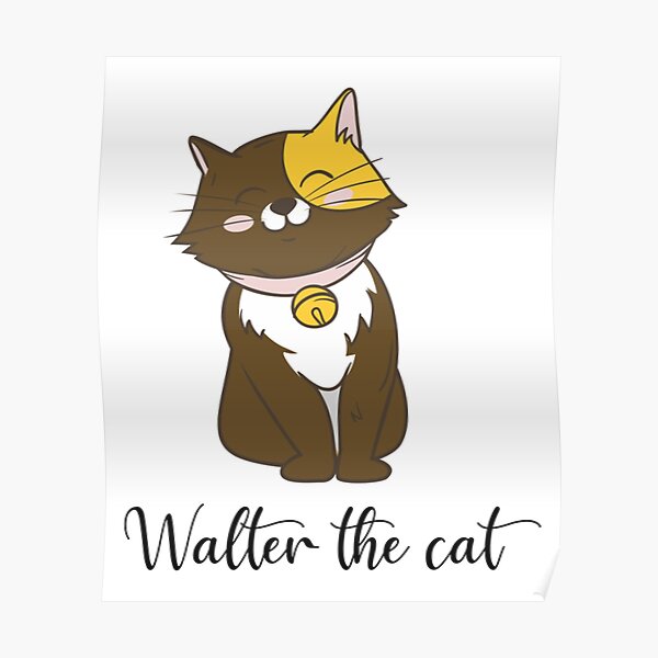 "Walter the cat yellow cute kitten illustrator" Poster for Sale by ...