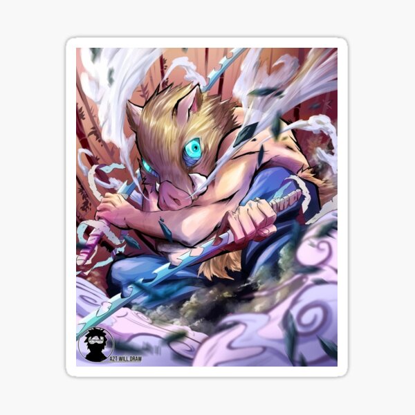 "Demon slayer Inosuke" Sticker by JerryRitchie | Redbubble